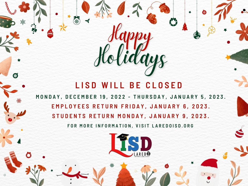 LISD to observe Christmas Holidays | Pathways in Technology Early ...