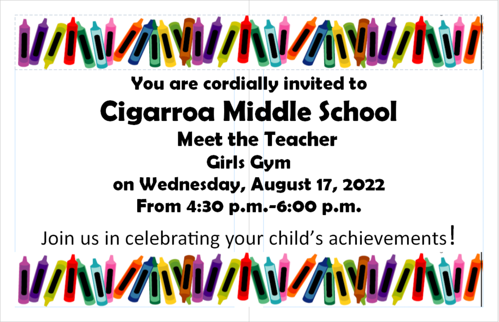 Meet the Teacher Night | Dr. Joaquin G. Cigarroa Middle School