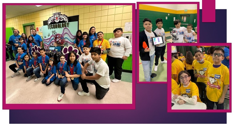 Bobcats in front of the Ryan ES booth, with Robotics and Coding Team ...